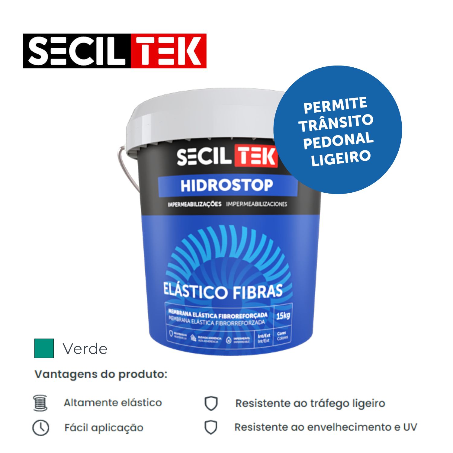 Membrana Elástica SecilTek Hidrostop Elástico Fibras Impermeabilização ...