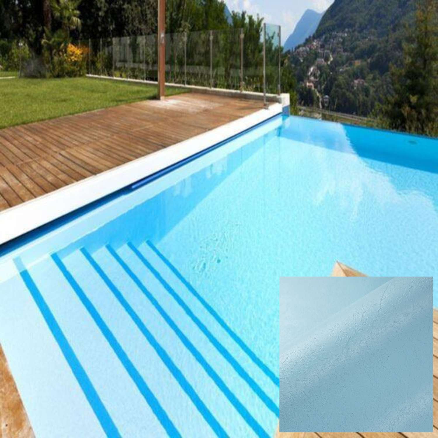 Membrana PVC Piscina Antiderrapante Renolit Alkorplan Relief Azul Claro ...