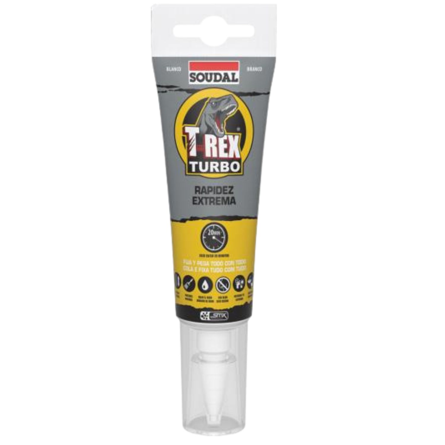 Cola e Veda Soudal T-Rex Turbo 125ml Rapidez Extrema 20 Minutos ...
