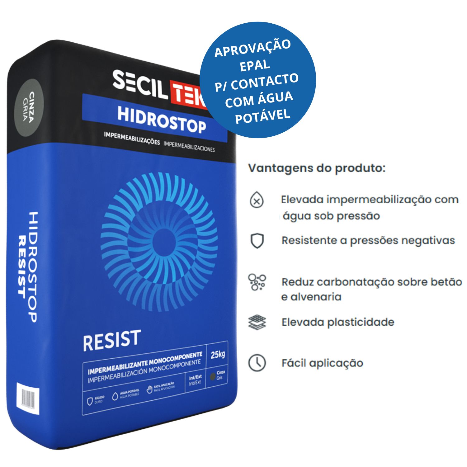 Argamassa Impermeabilização Monocomponente Pressão Negativa e Positiva ...