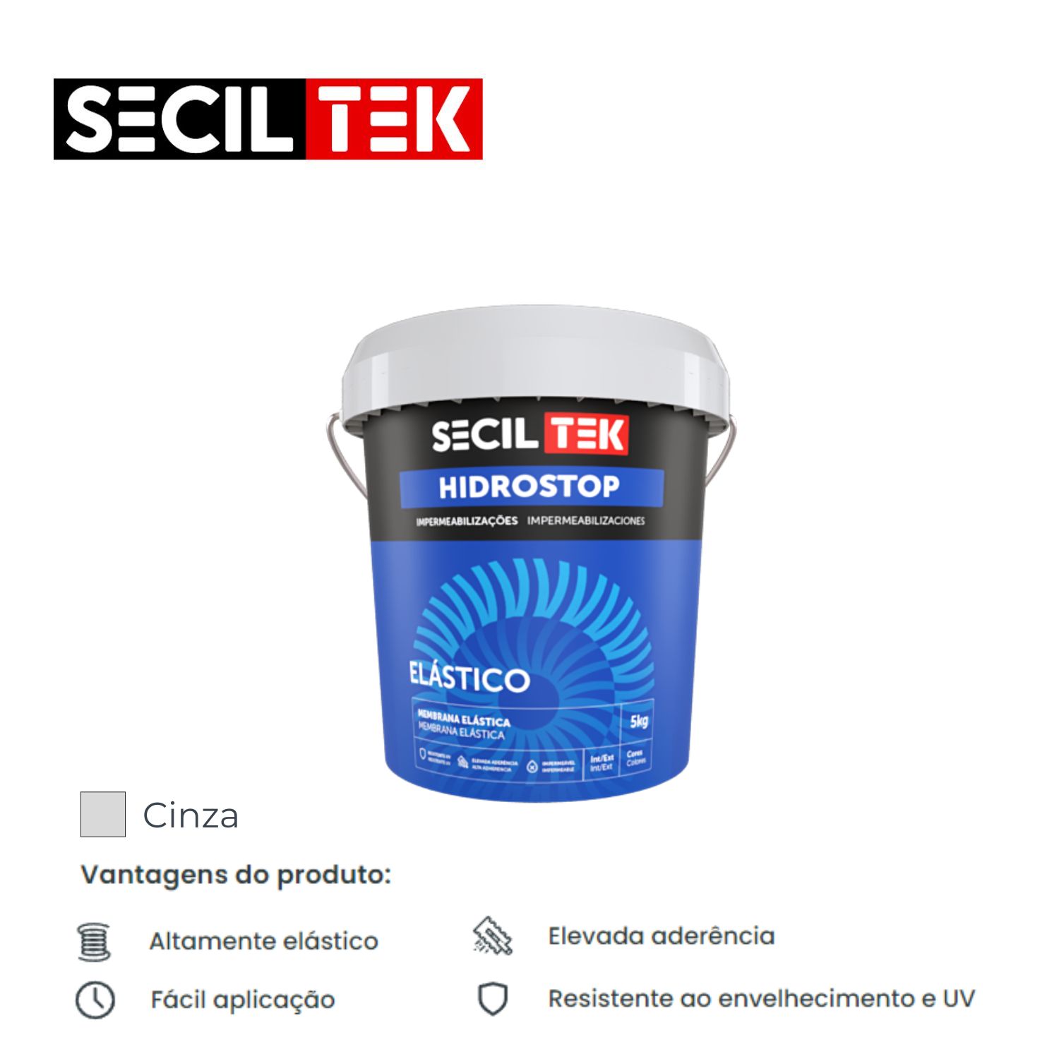 Membrana SecilTek Hidrostop Elástico Impermeabilização Coberturas Não ...