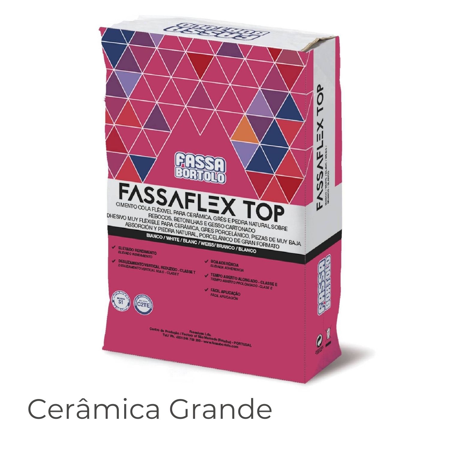Cimento Cola Exterior Peças Grande Formato FassaFLEX TOP 25KG C2TE S1