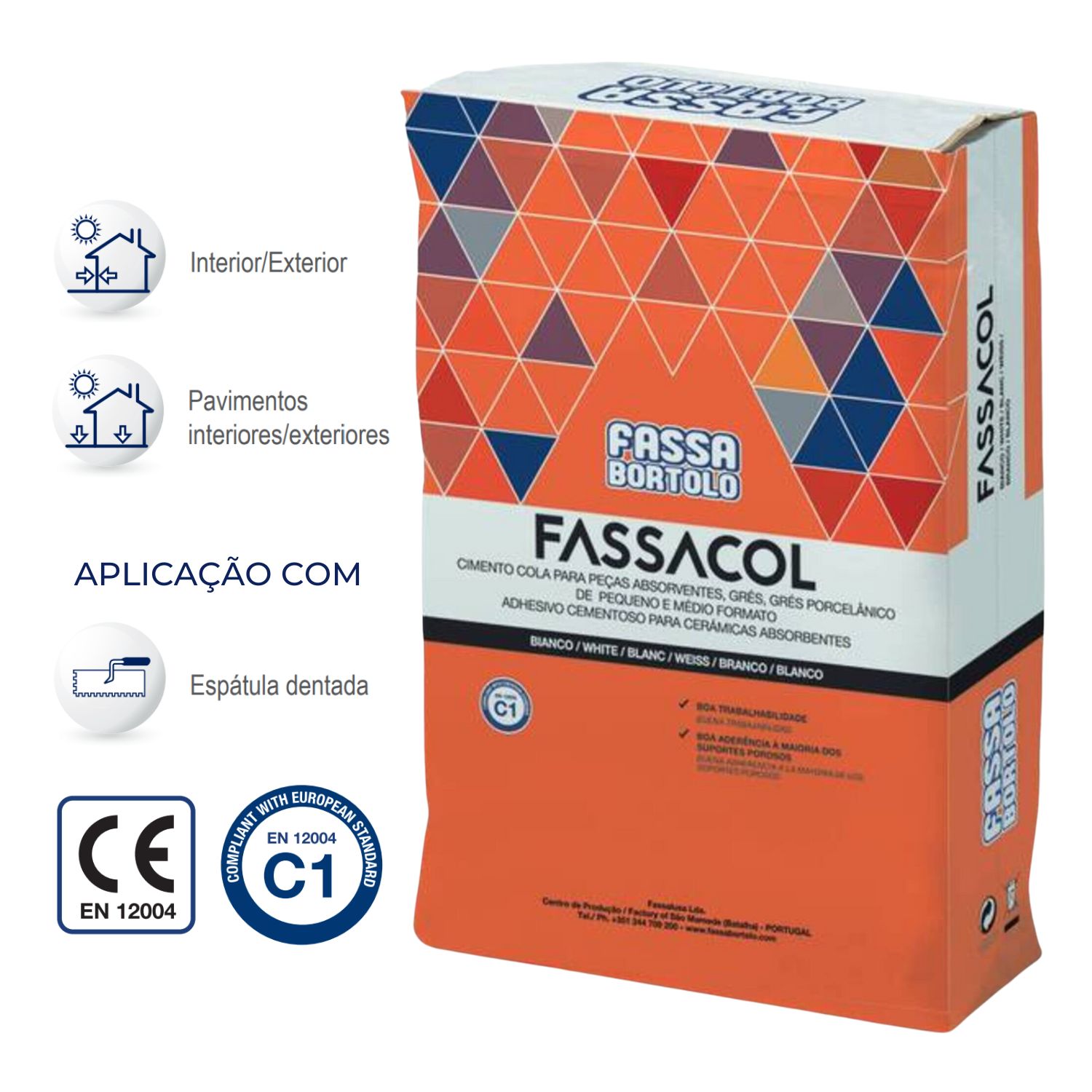 Cimento Cola Fassa Fassacol C1 | Obras360 by Sotecnisol