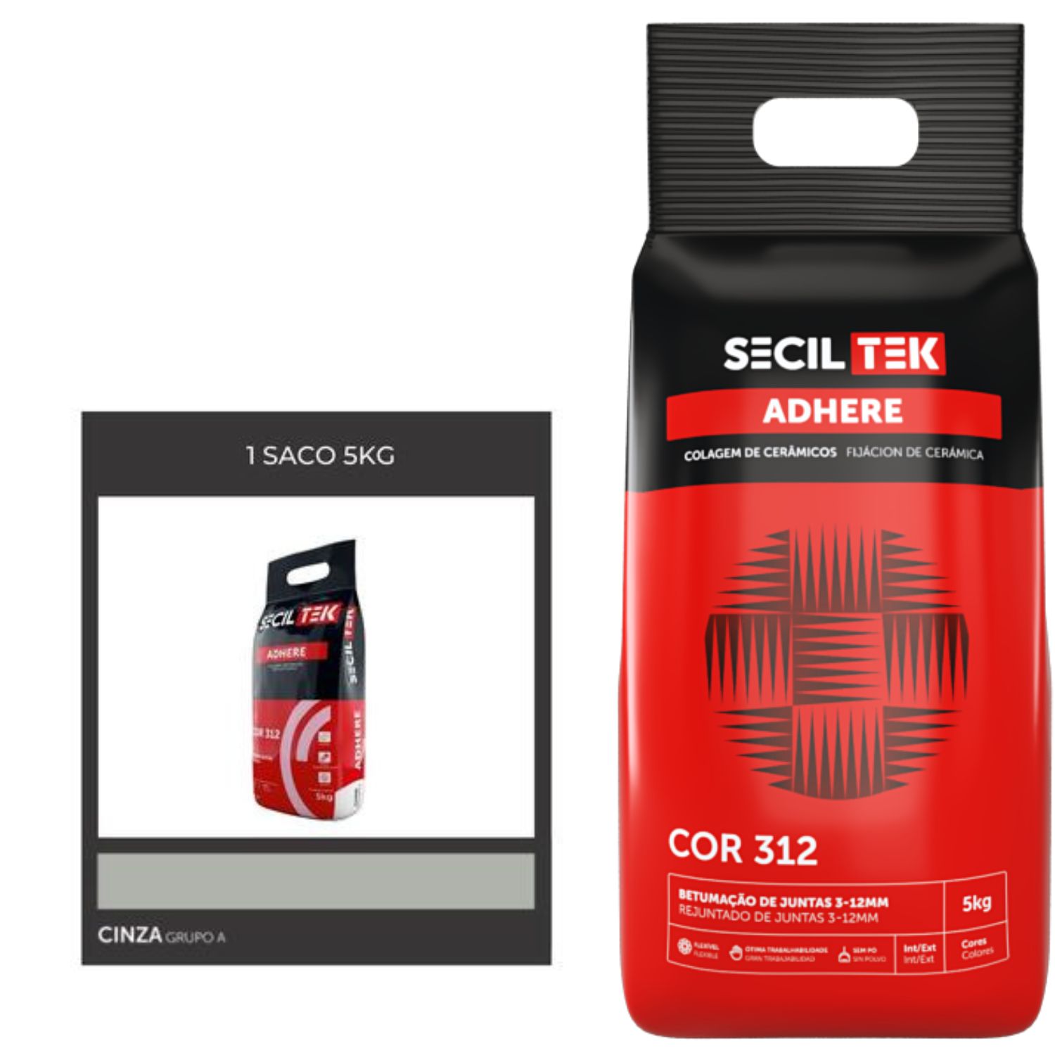 Argamassa para Betumação de Juntas 3-12 mm SecilTek Adhere Cor 312
