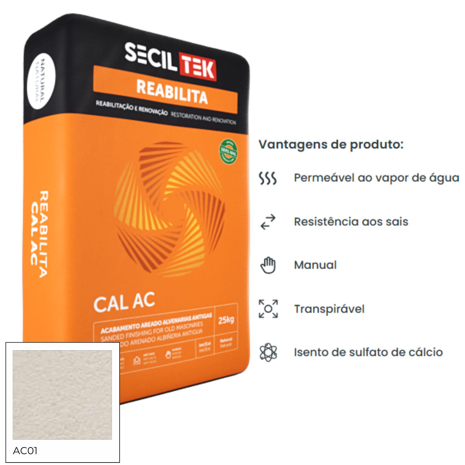 Argamassa Cal Hidráulica Acabamento Areado NATURAL Alvenarias Antigas ...