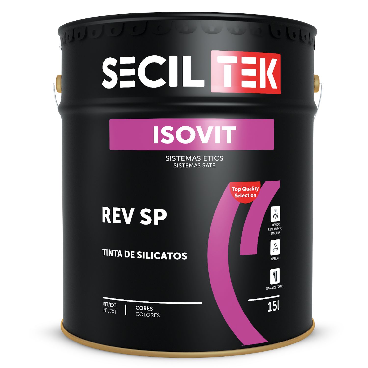 Tinta de Base Aquosa de Silicato SecilTek Isovit Rev SP 15L | Obras360