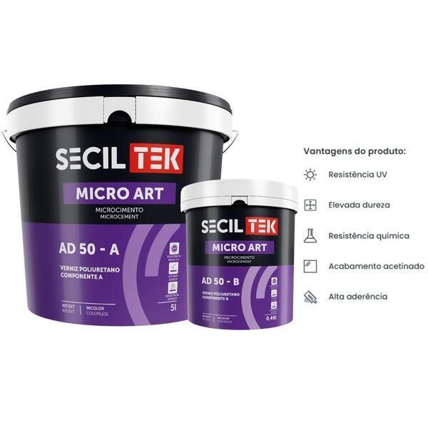 Verniz Poliuretano Transparente Microcimento SecilTek Micro Art AD 50 ...