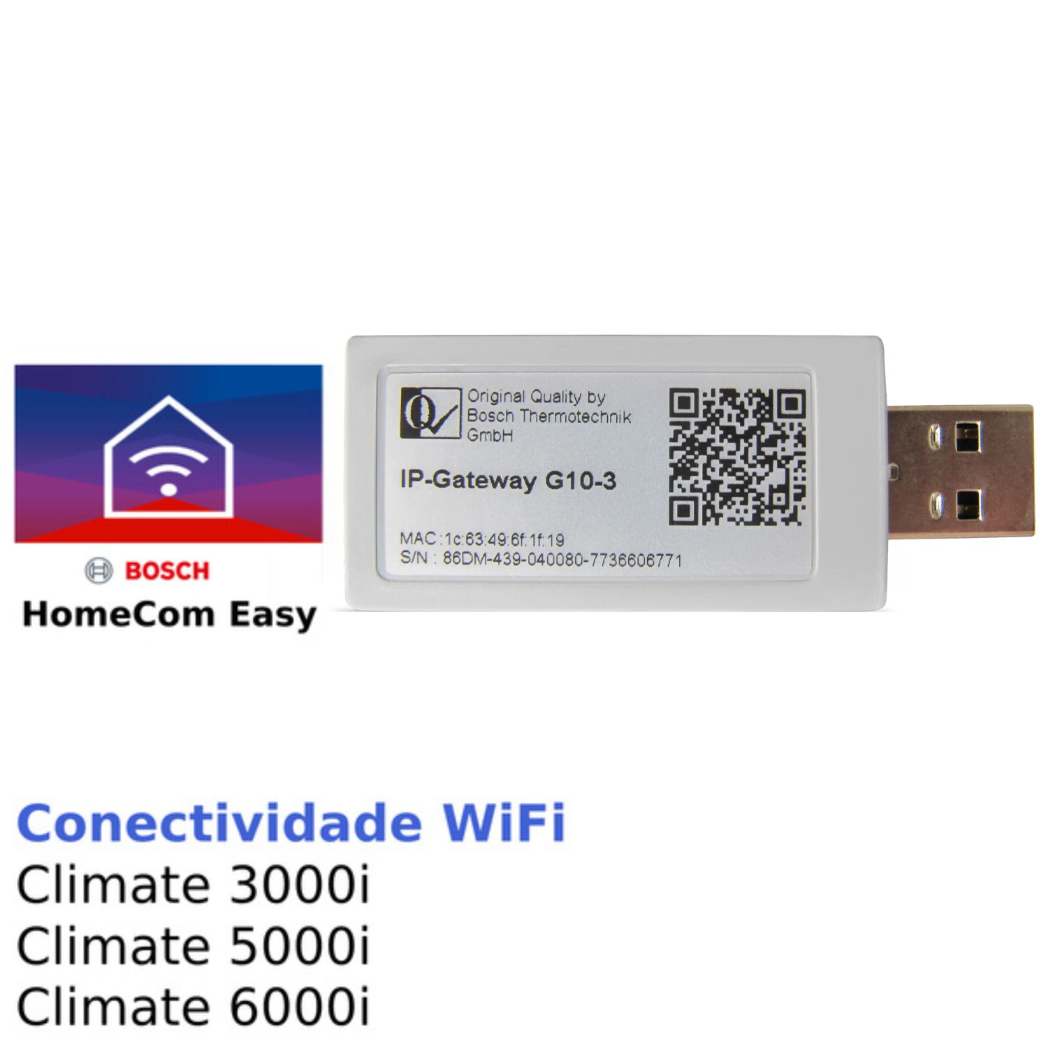 Acessório WiFi Bosch IP-GATEWAY G10-3 para Climate 3000i/5000i/6000i ...