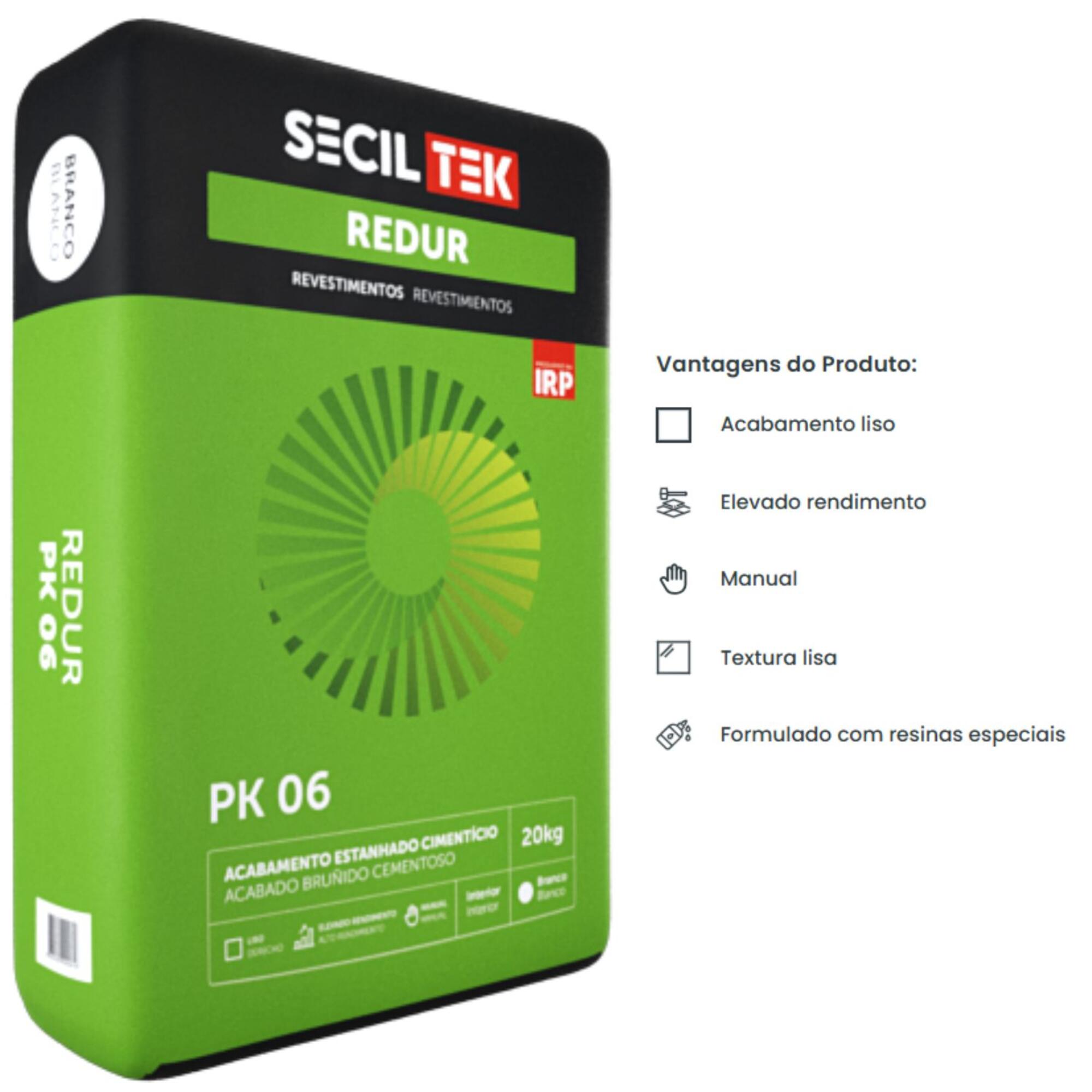 Acabamento Estanhado Cimentício para Interior SecilTek Redur PK 06 20KG ...