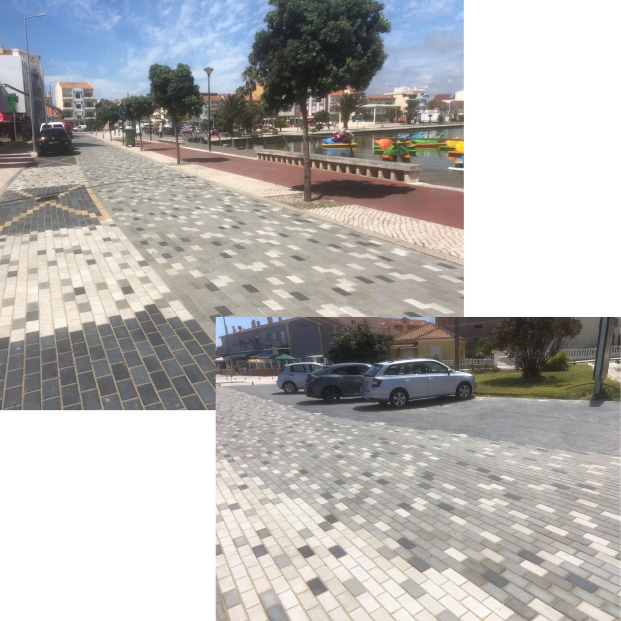 Pavê Bloco Pavimento PARALELO Betão Cinza Exterior Passeio Estacionamento - 200x100x50MM - 0 ...