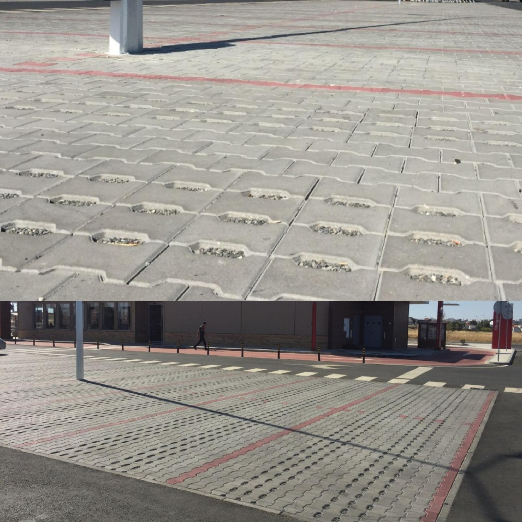 Pavê Bloco Pavimento ALFA Betão Cinza Exterior Passeio Estacionamento ...