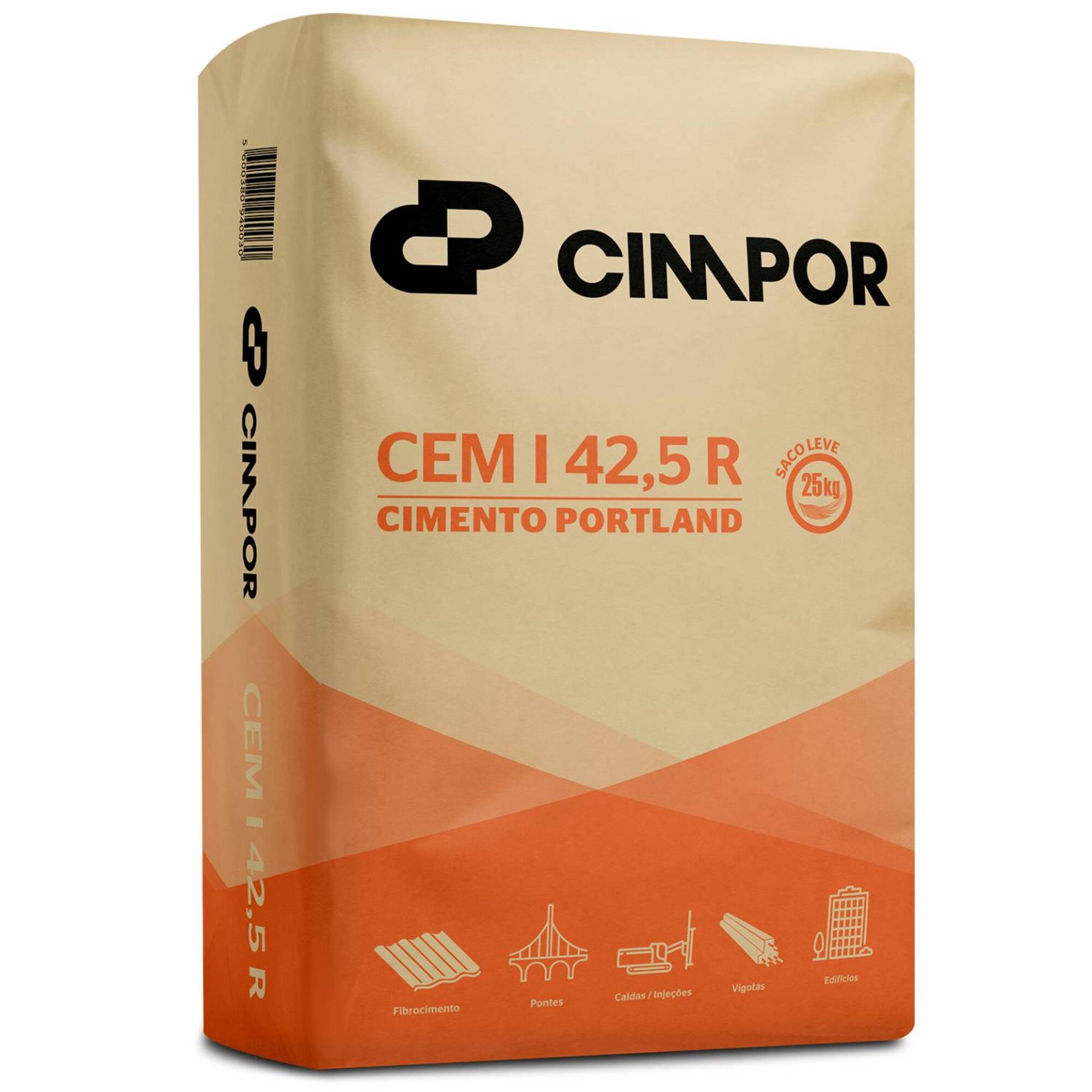 Saca Cimento Cimpor 25KG CEM I 42,5 R | Obras360