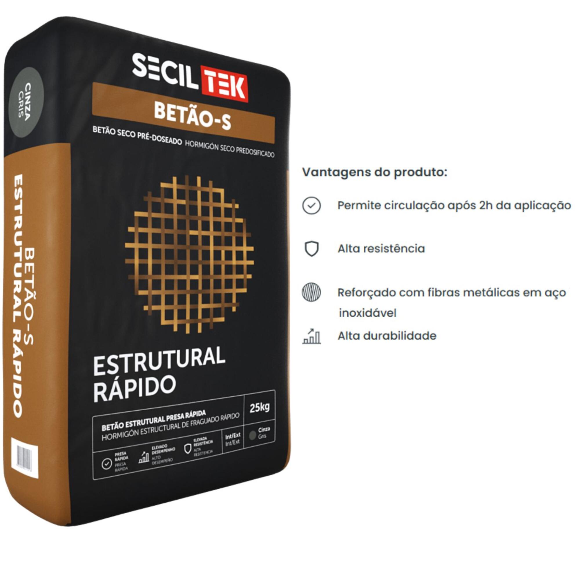 Betão-S Estrutural Rápido Caixas Visita SecilTek Betão Seco Cinza/Negro ...