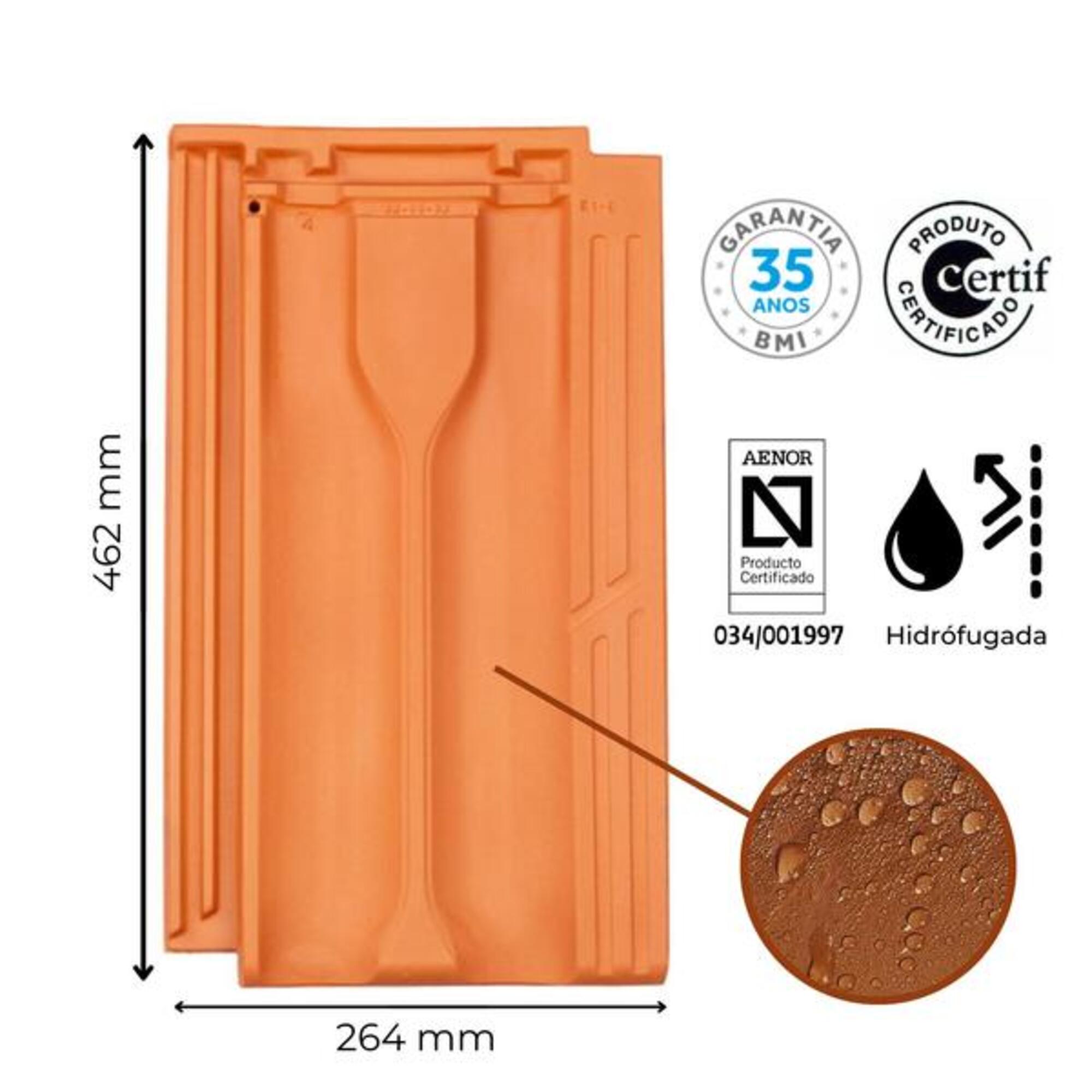 Telha Cerâmica MARSELHA MG Plus Hidrofugada Telhado Inclinado Cobertura ...